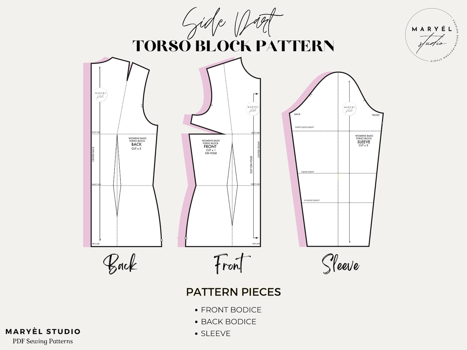 Basic Bodice Pattern| Basic Pattern|basic Sewing Pattern| Bust Dart ...