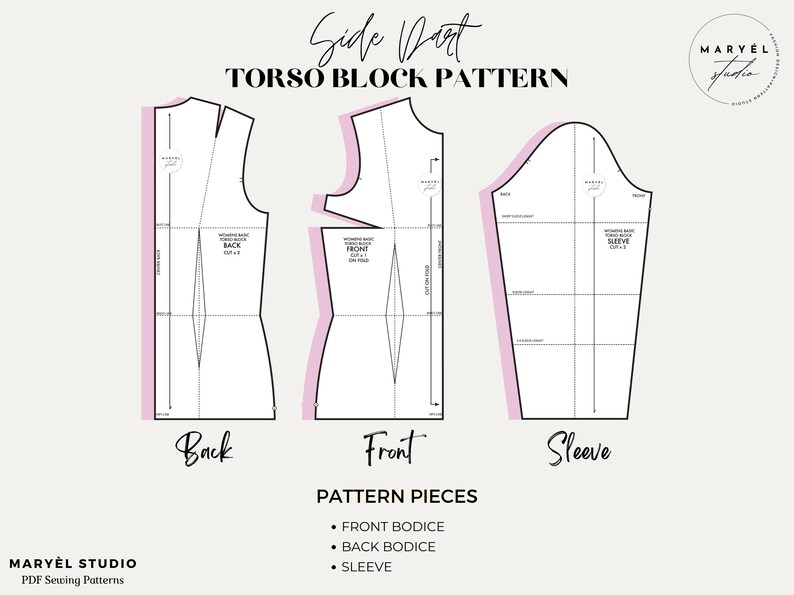 Basic Bodice Pattern| Basic Pattern|basic Sewing Pattern| Bust Dart ...
