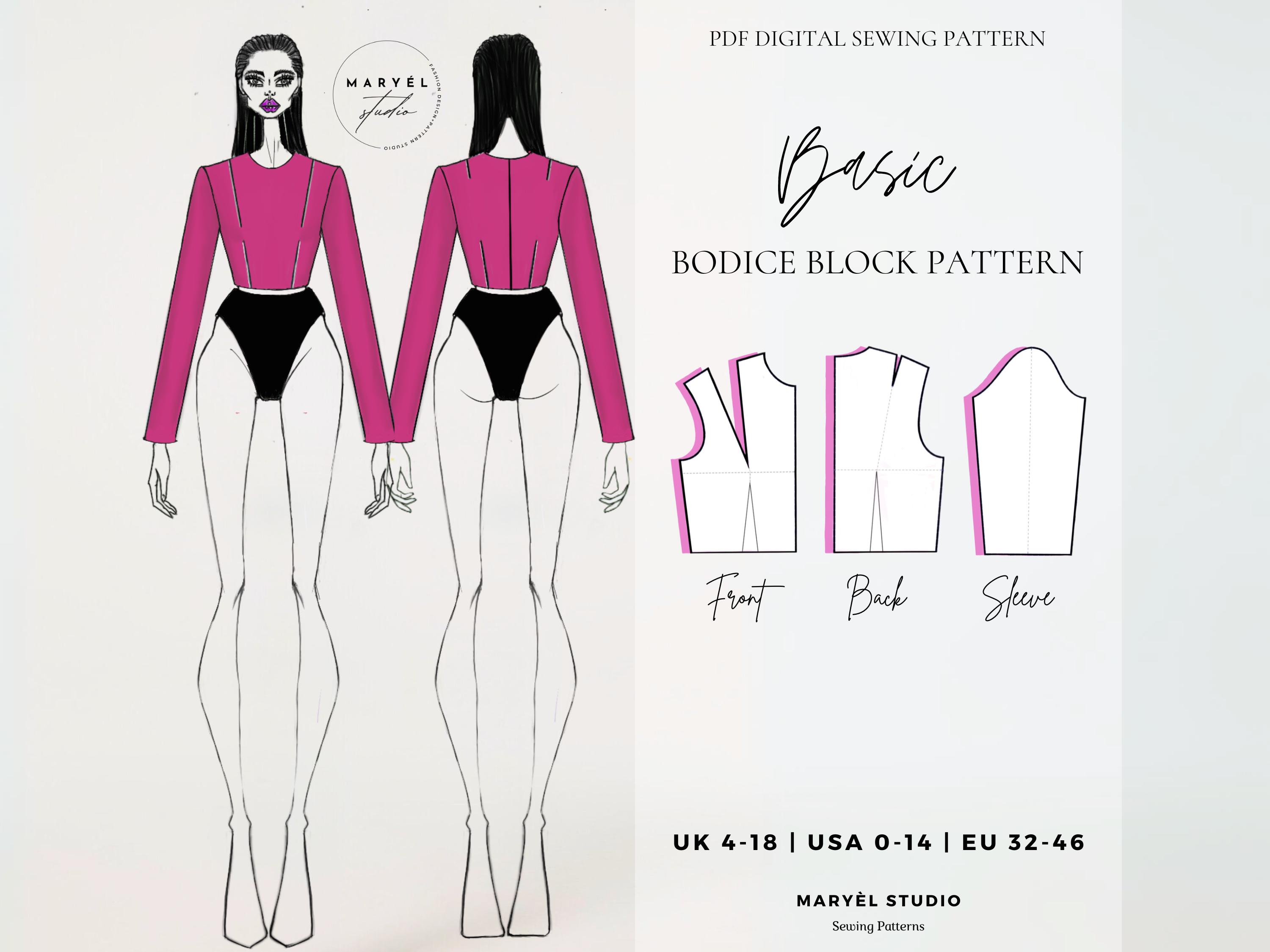 Basic Bodice Block Pattern| Bodice Pattern| Basic Bodice Sloper| Basic ...