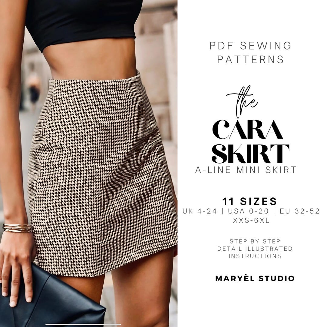 A-line Mini Skirt PDF Sewing Pattern| Easy Women Skirt| Beginner Sewing ...