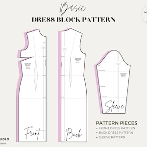 BASIC DRESS BLOCK Sewing Pattern Basic Dress Pattern Basic Dress Sloper ...