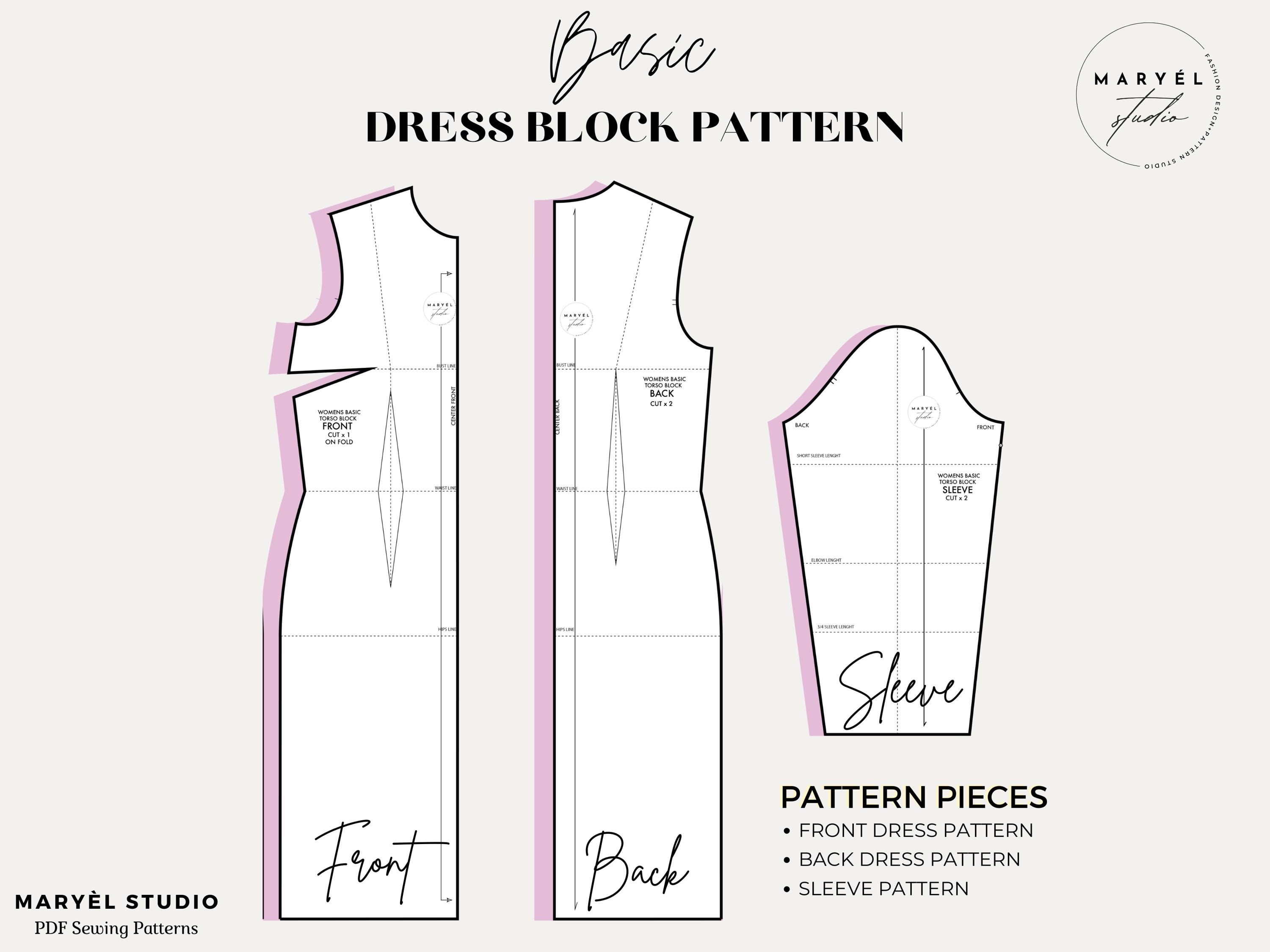 BASIC DRESS BLOCK Sewing Pattern Basic Dress Pattern Basic Dress Sloper ...