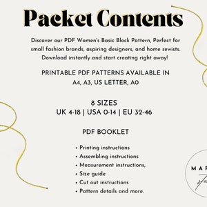 Basic Bodice Block Sewing Patternpdf Basic Womens Bodice Blockbasic ...