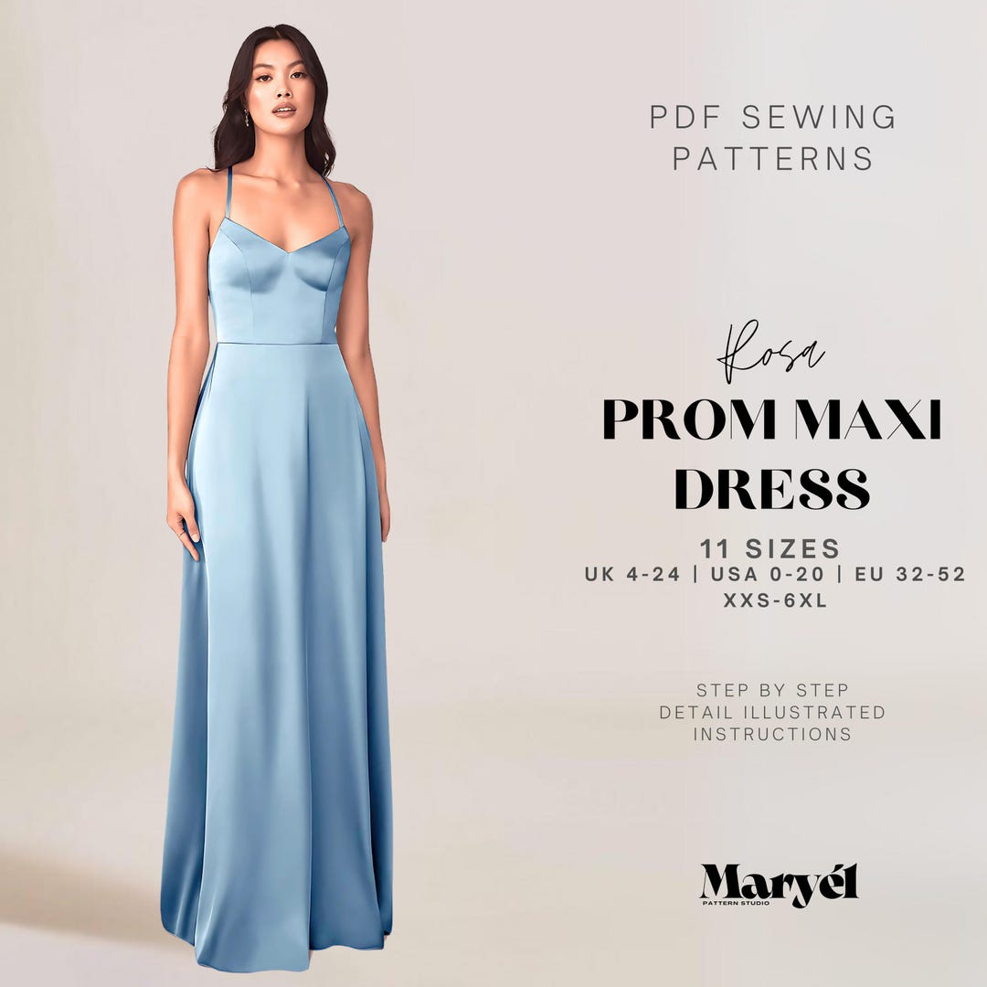 Dress Sewing Pattern| Prom Dress Pattern| Evening Dress Sewing Pattern ...