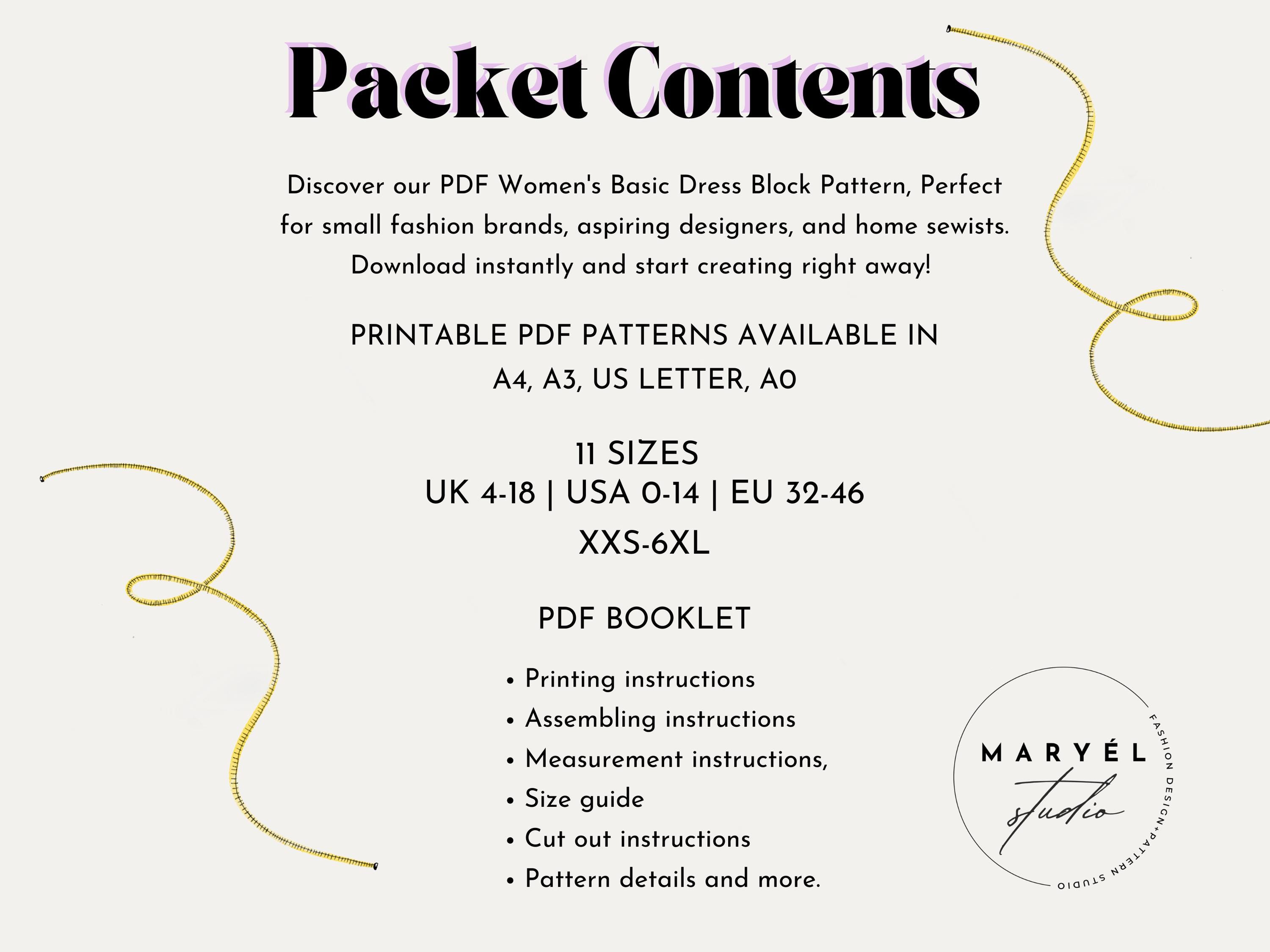 Basic Dress Block Sewing Pattern| Basic Dress Block| Basic Dress Sloper ...