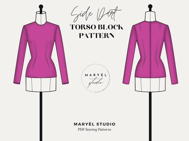 Basic Bodice Sewing Pattern Bust Dart Bodice Patternbasic Torso Block ...