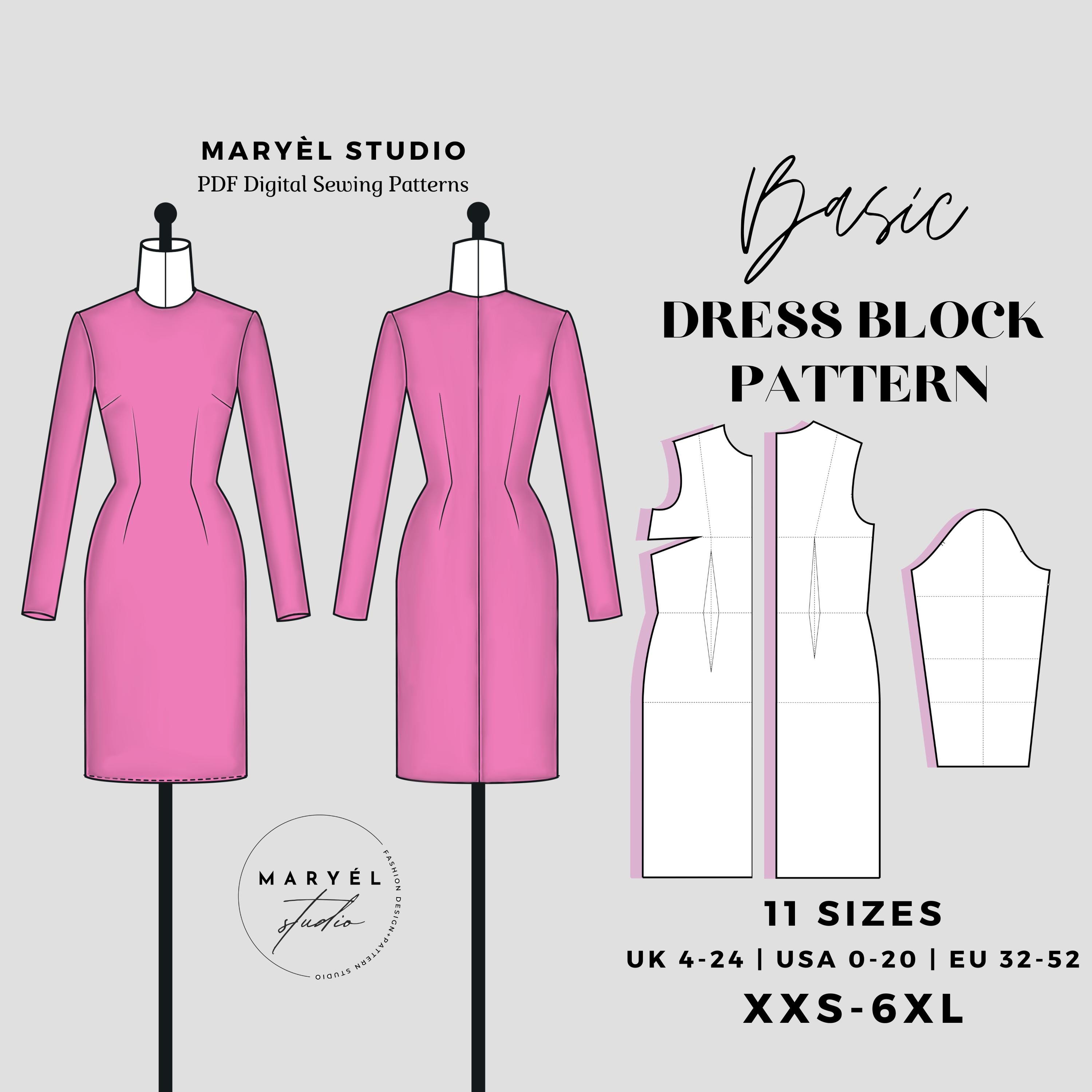 BASIC DRESS BLOCK Sewing Pattern Basic Dress Pattern Basic Dress Sloper ...