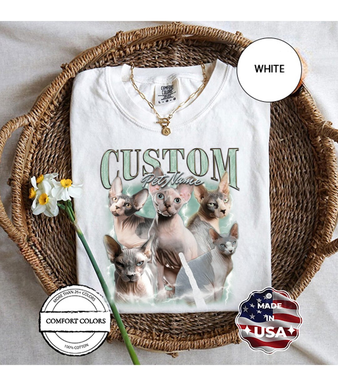 Comfort Colors Custom Sphynx Cat Bootleg Shirt, Custom Pet Shirt ...