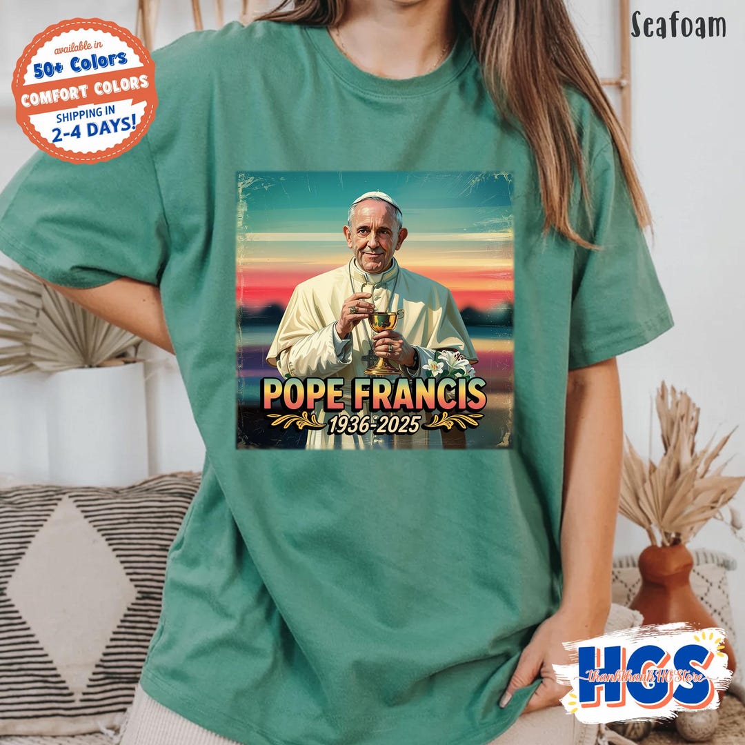 Pope Francis Memorial T-shirt, Catholic Tribute Tee, Vatican Catholic ...