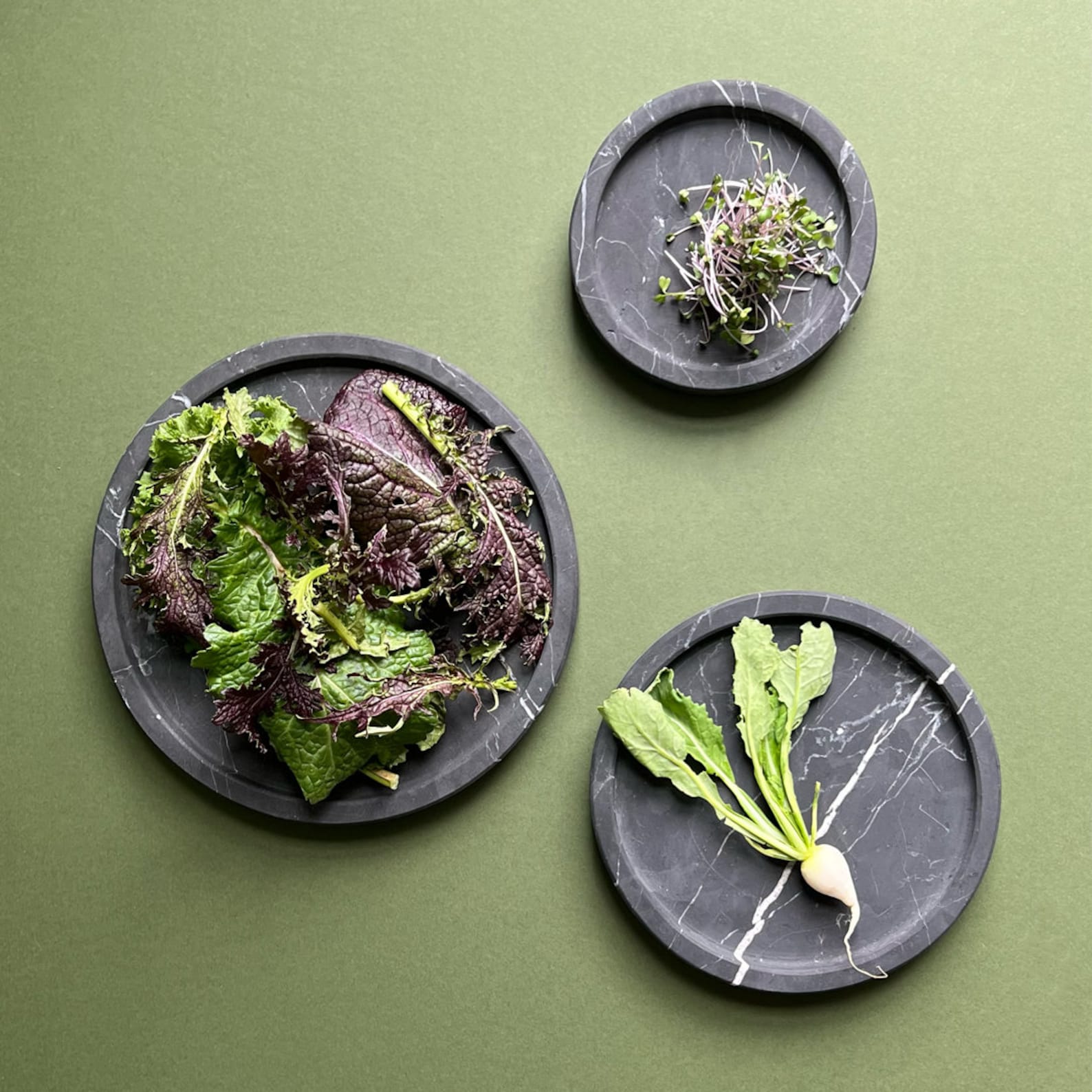 Set of Black Marble Plates - Etsy