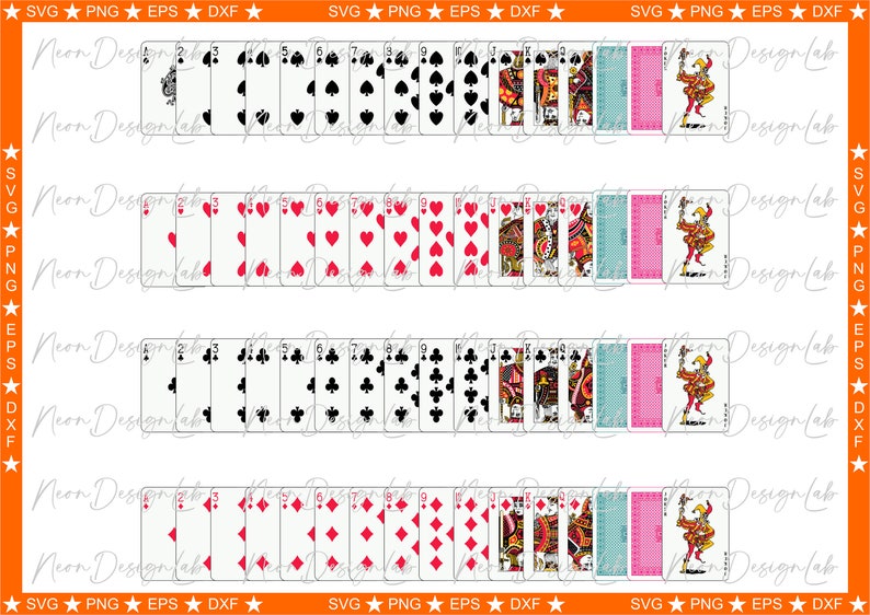 Instant Download... Full 52 Card Deck - Playing Card Bundle - Ace ...