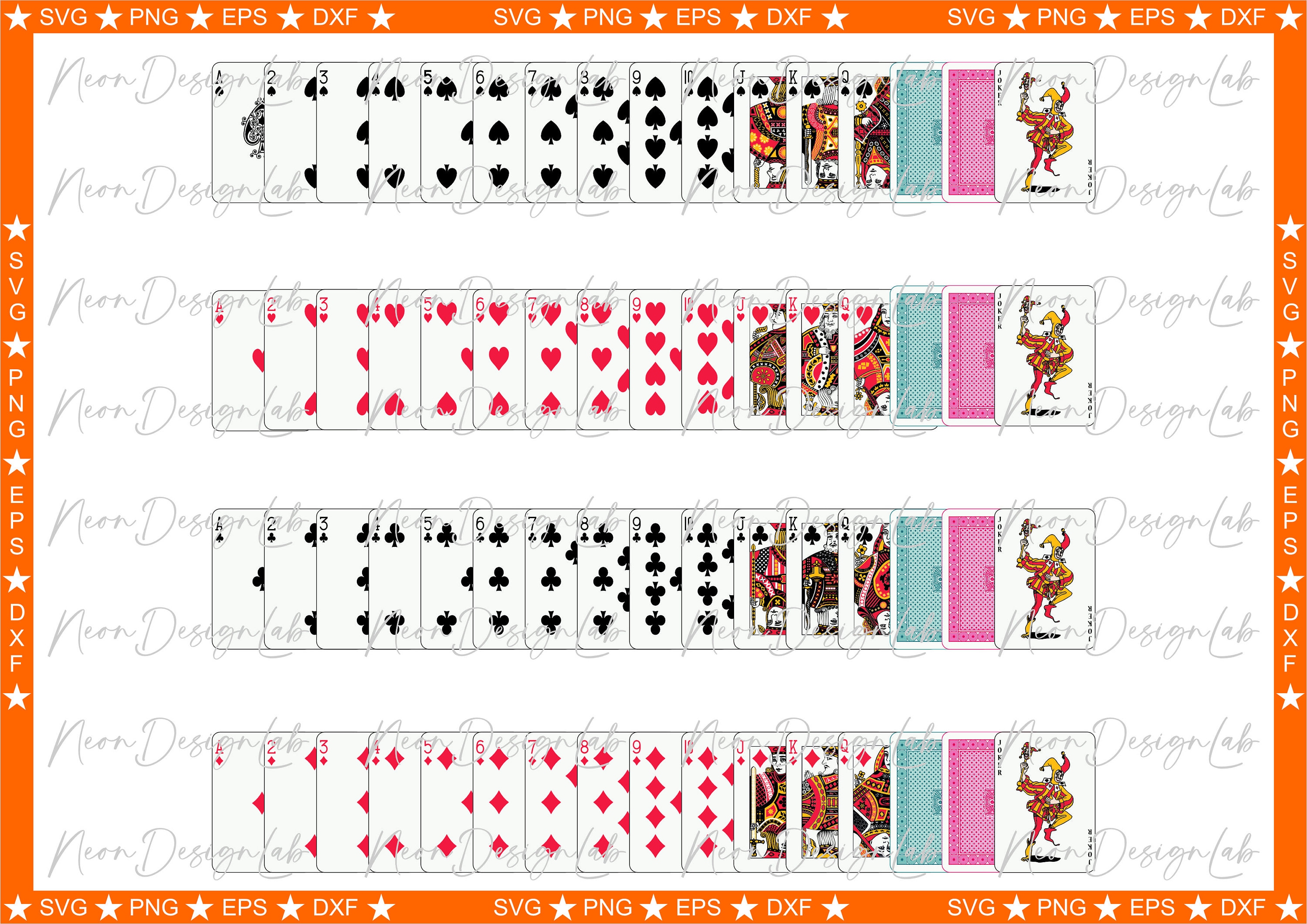 Instant Download... Full 52 Card Deck - Playing Card Bundle - Ace ...