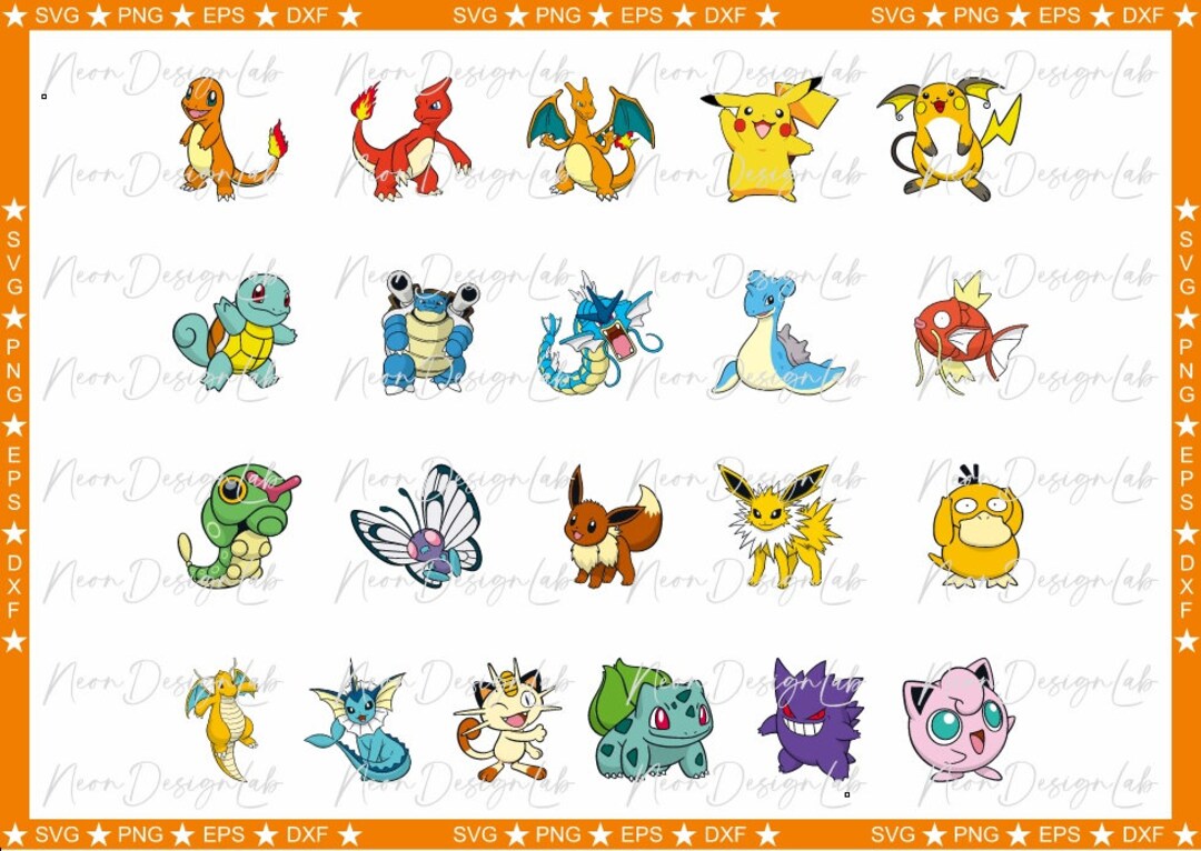 Instant Download... Pokemon - Cartoon - Cliparts Animals Bundle Design ...