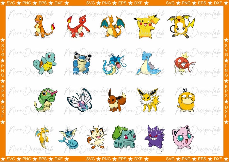 Instant Download... Pokemon - Cartoon - Cliparts Animals Bundle Design ...