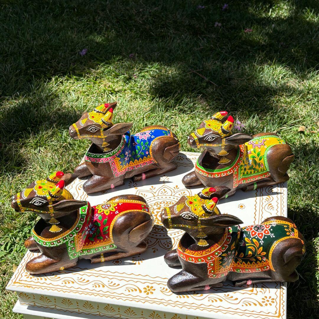 The 9-inches Sitting Nandi Statue Hand Carved Table Decor - Etsy