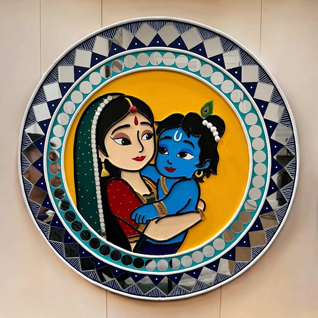 Handcrafted Mud and Mirror Wall Hanging – Lippan Style Decorative Art ...