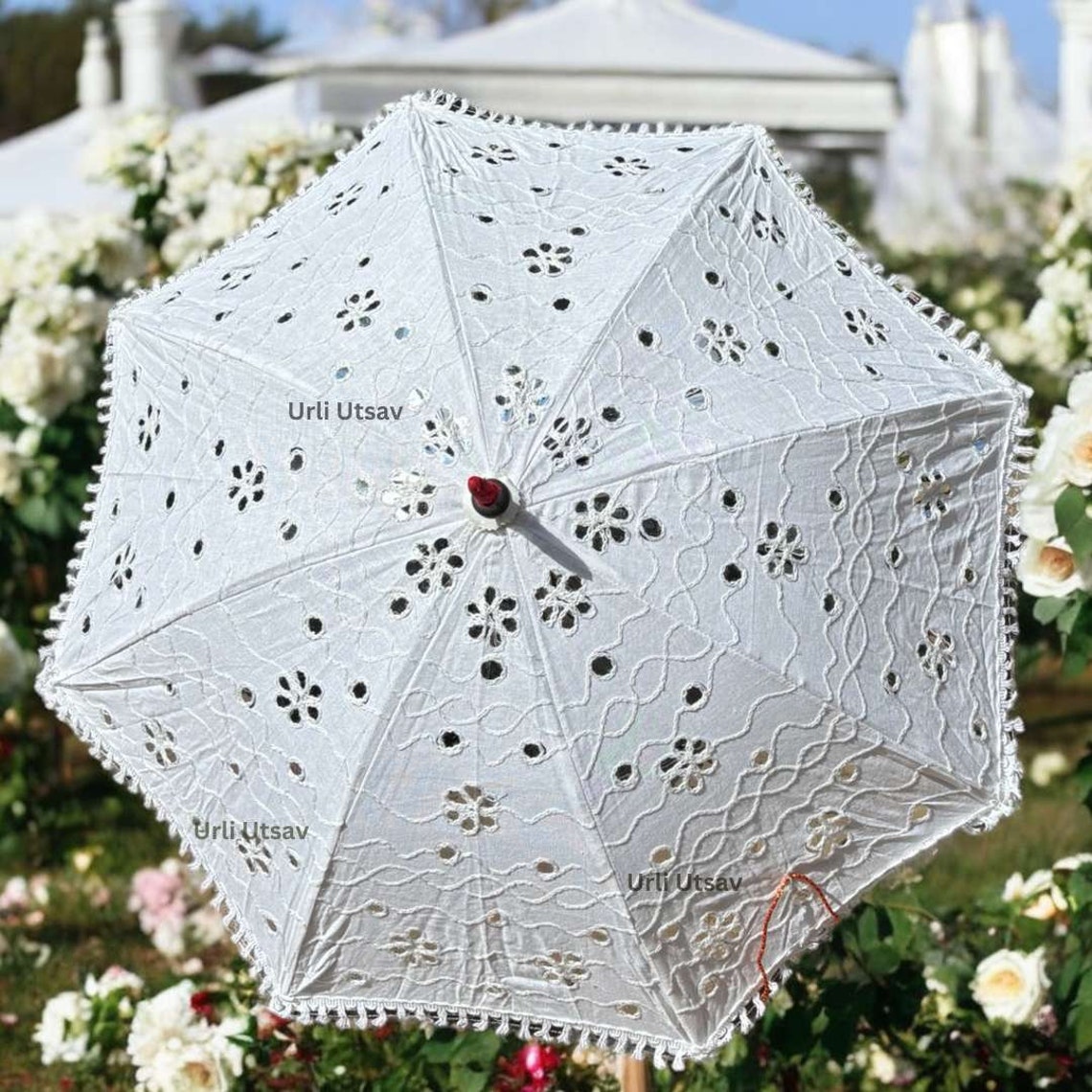 Victorian White Cotton Umbrellas Elegant Event and Party Decor - Etsy