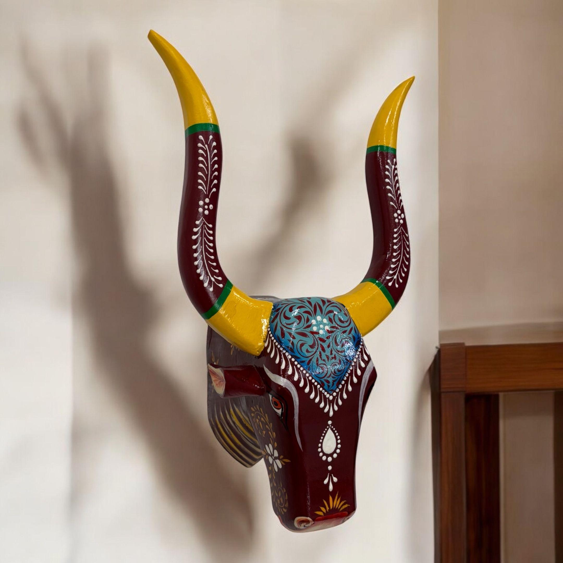 16-inch Bull Head Wall Art - Farmhouse Décor - Etsy