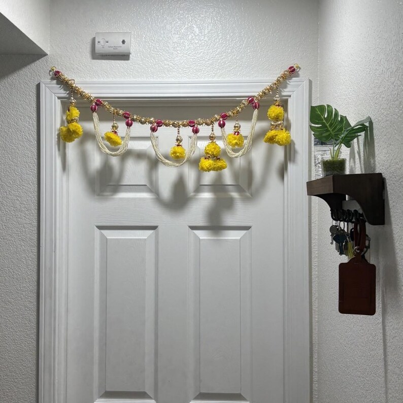 Pearl Marigold Toran – Handcrafted Indian Doorway Decor - Etsy