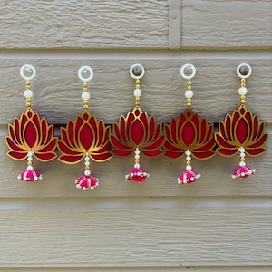 Lotus Hanging Strings (set of 10) - Backdrop Decoration for Diwali ...