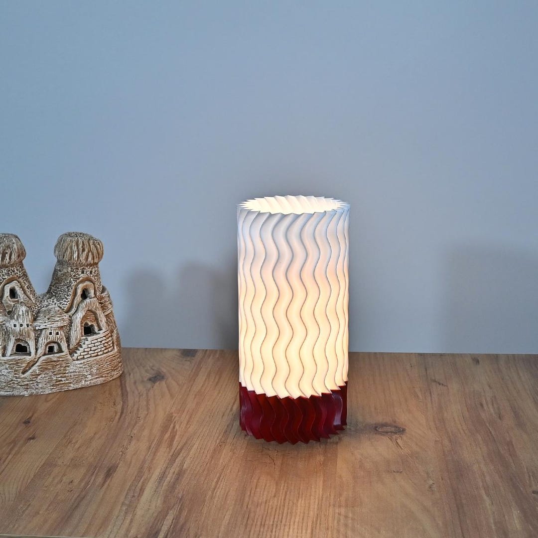 Modern Red Table Lamp as a Desk Lamp With White Lampshade, Minimalist ...