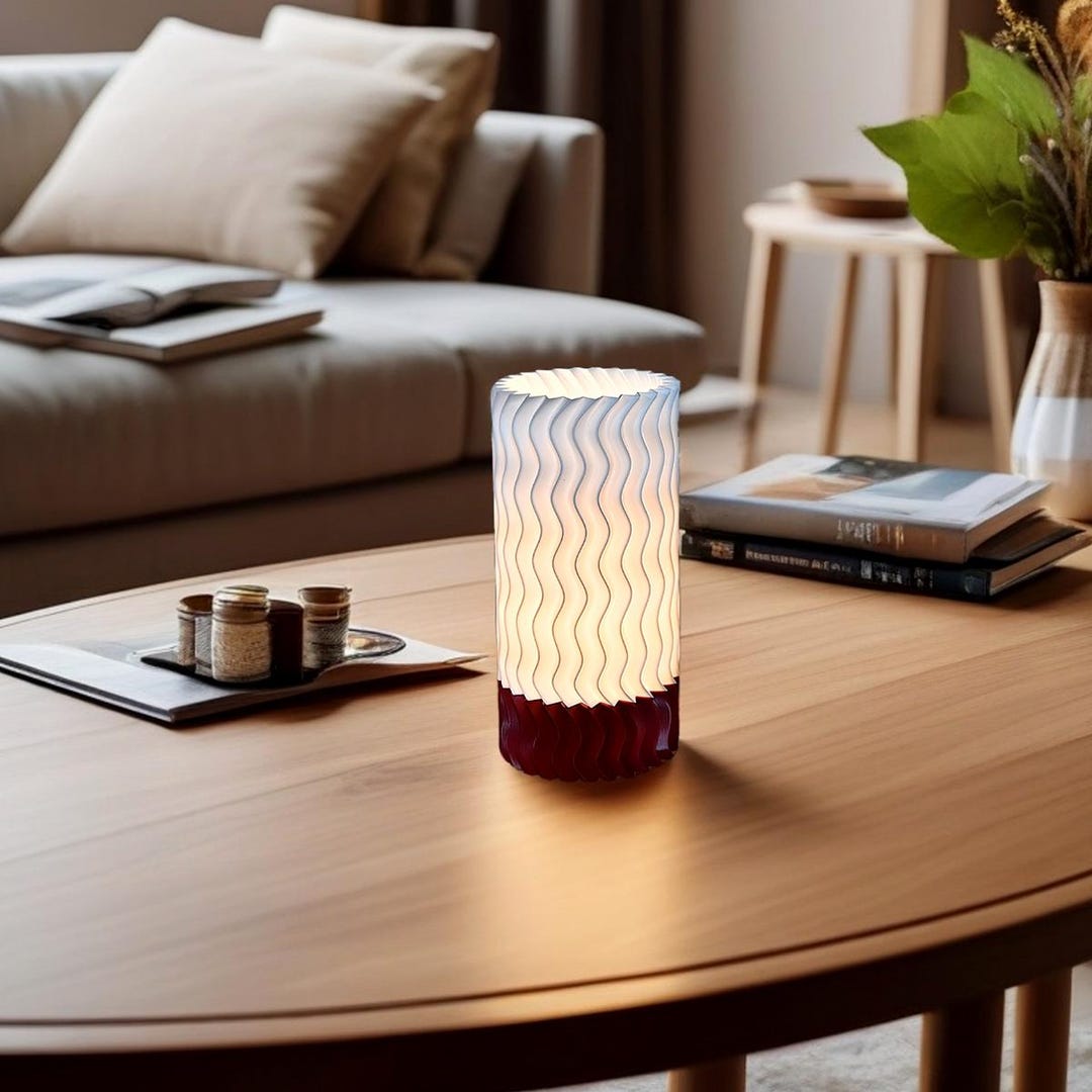 Modern Red Table Lamp as a Desk Lamp With White Lampshade, Minimalist ...