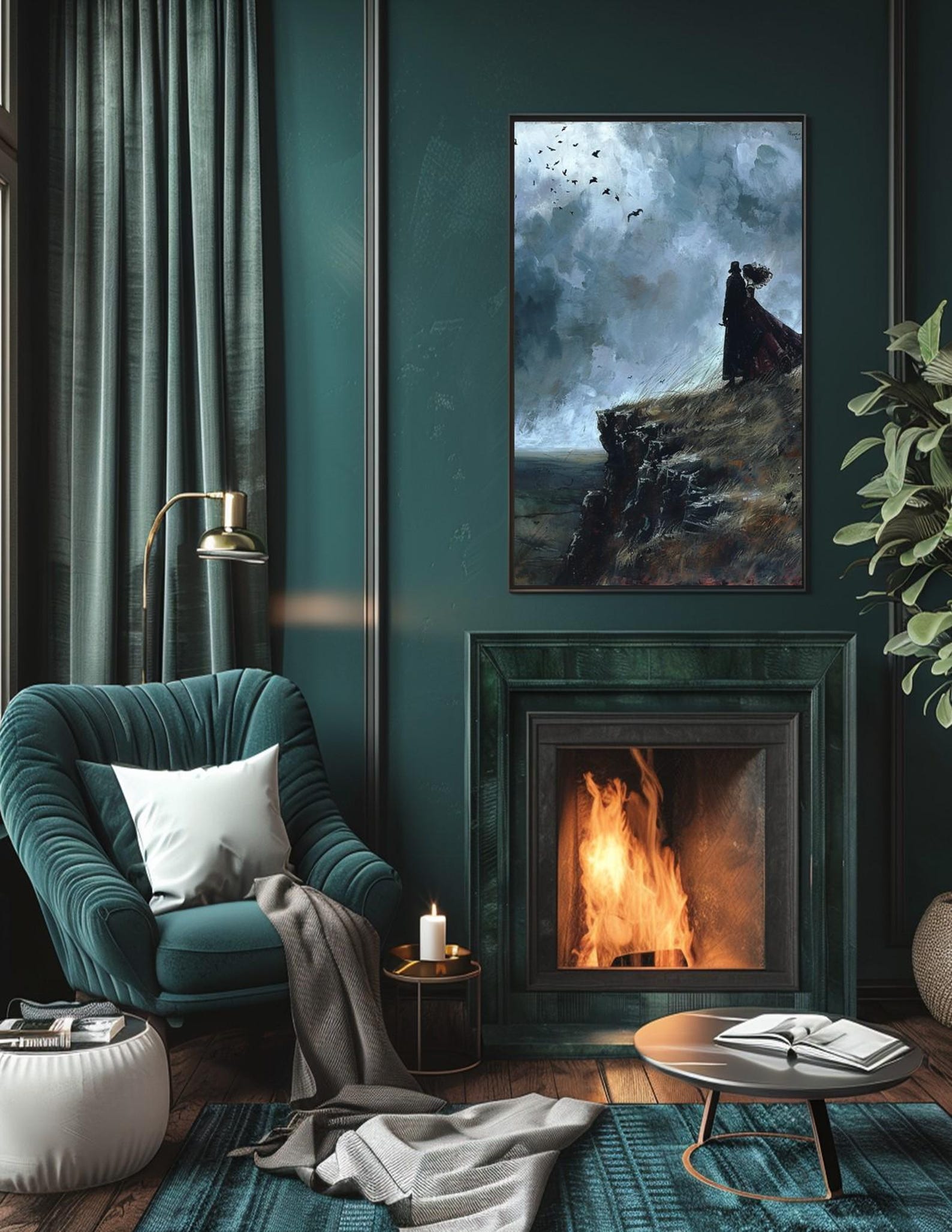 Gothic Romance on the Moors - Digital Print Vintage Dark Art Painting ...