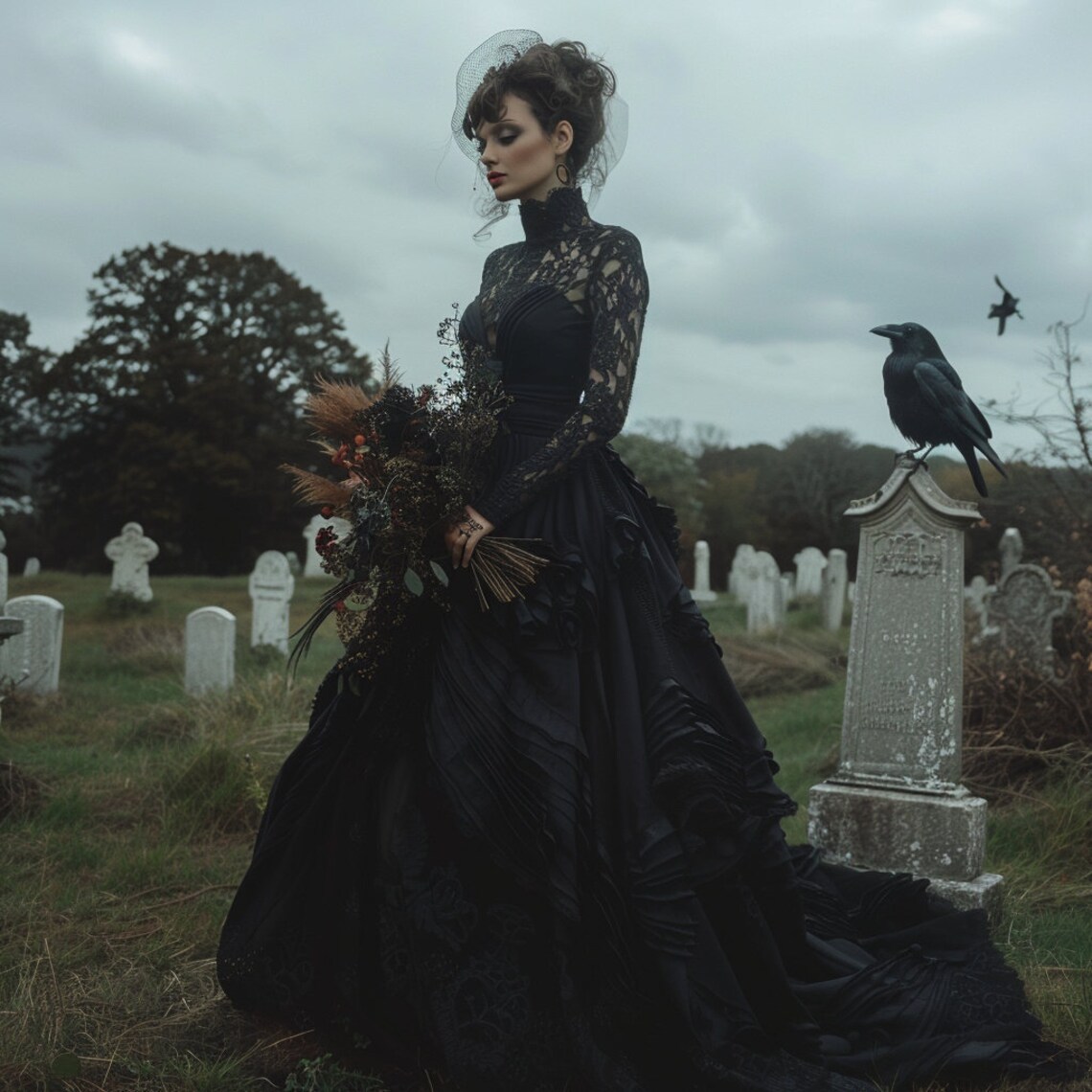 Tragic Gothic Bride V3 - Digital Print Vintage Dark Art - Etsy
