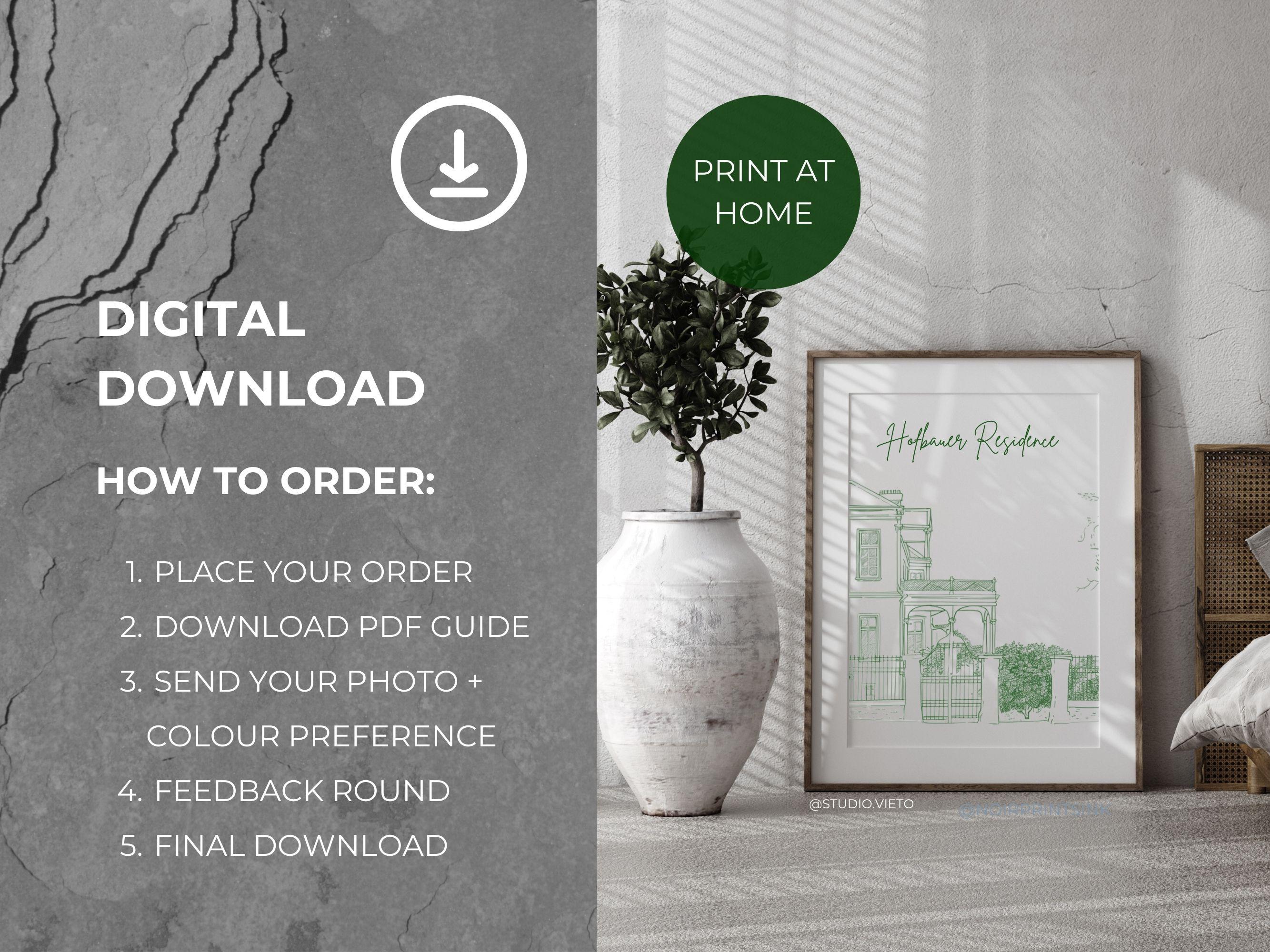 Custom Home Drawing | Hand-drawn Architectural Illustration ...