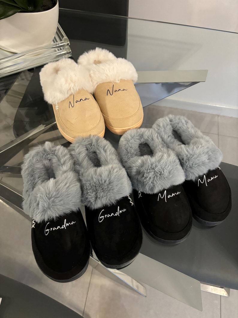 Personalised Slippers, Women’s Slippers, Custom Slipper, Mum Slippers ...
