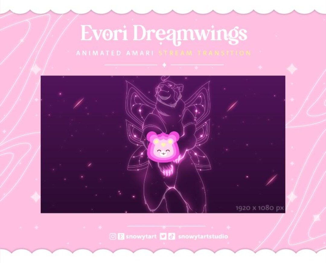 Evori Dreamwings Animated Stream Transition: Pink Twitch Stinger - Etsy