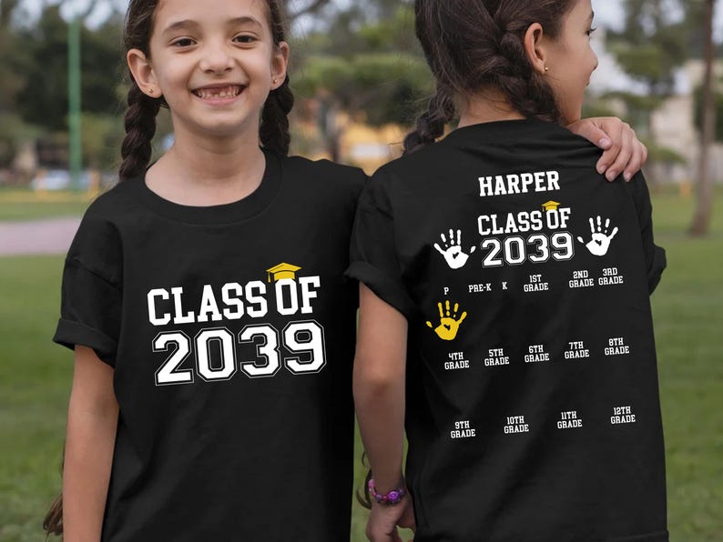 Class of 2039 Shirt, Personalized Graduation Kids Shirt, Growing up ...