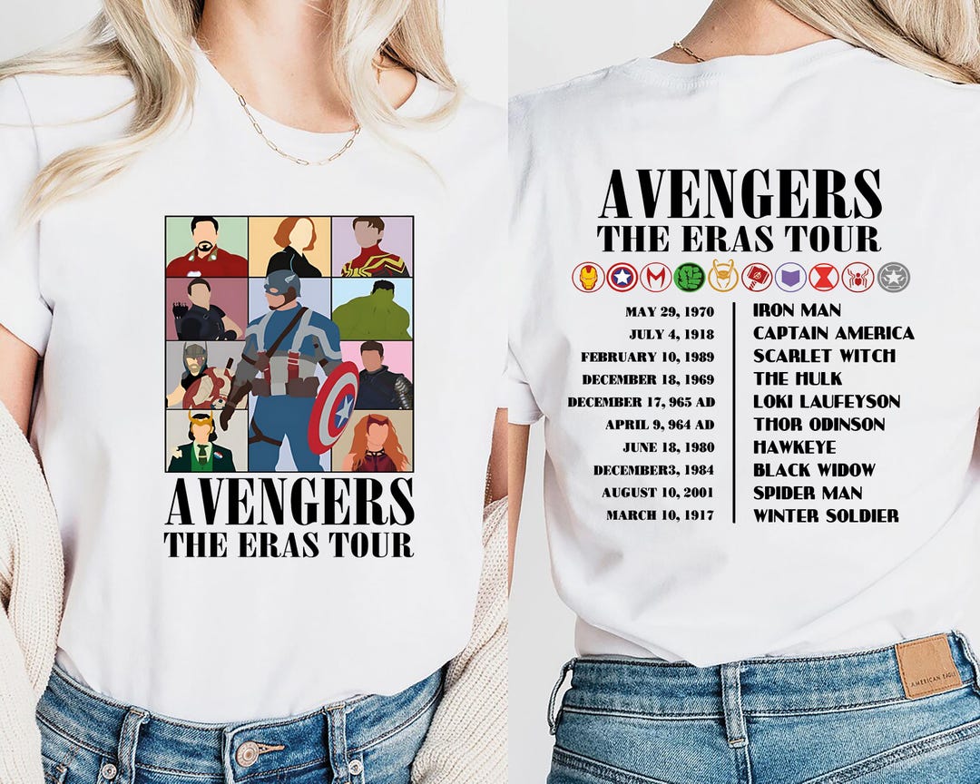 Avengers the Eras Tour T-shirt, Marvel Super Heroes Sweatshirt, Captain ...