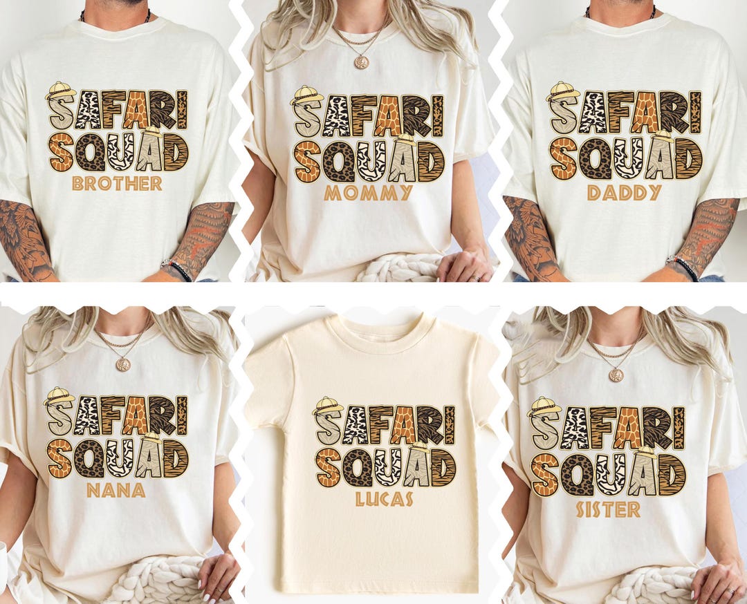 Custom Safari Squad Shirt, Safari Trip Shirt, Safari Birthday Trip Tee ...