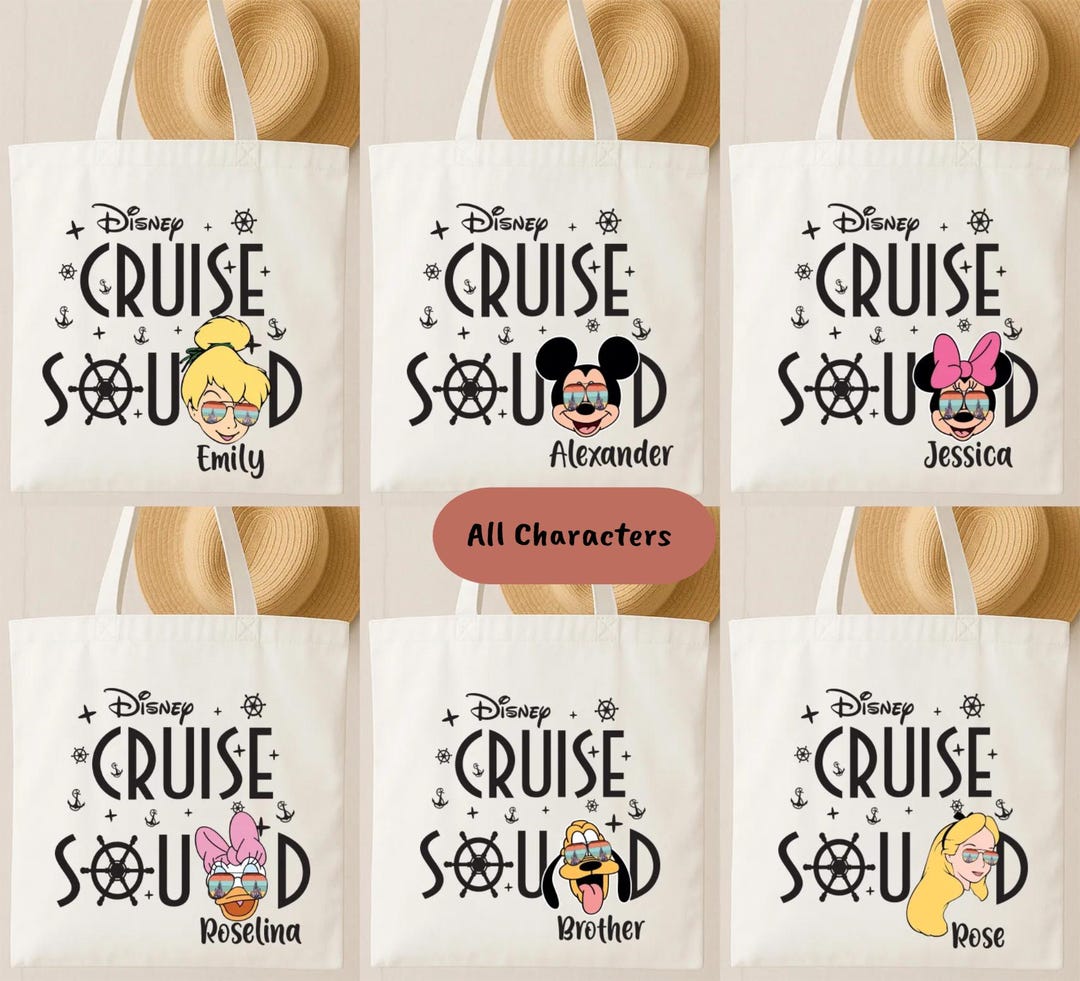 Disney Cruise Squad Tote Bag, Custom Mickey Trip Totes, Princess Girls ...