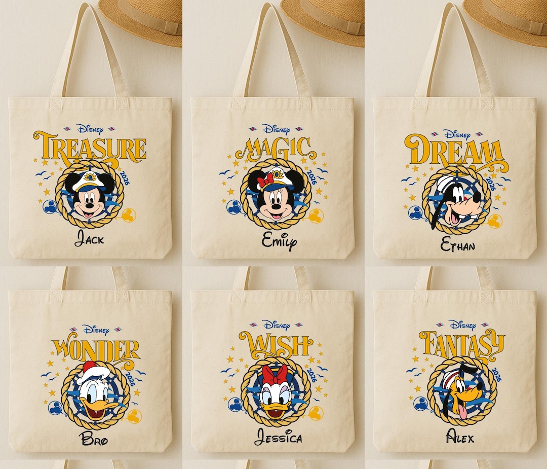 Disney Cruise Tote Bag, Custom Mickey Trip Totes, Wish Cruise Totes ...