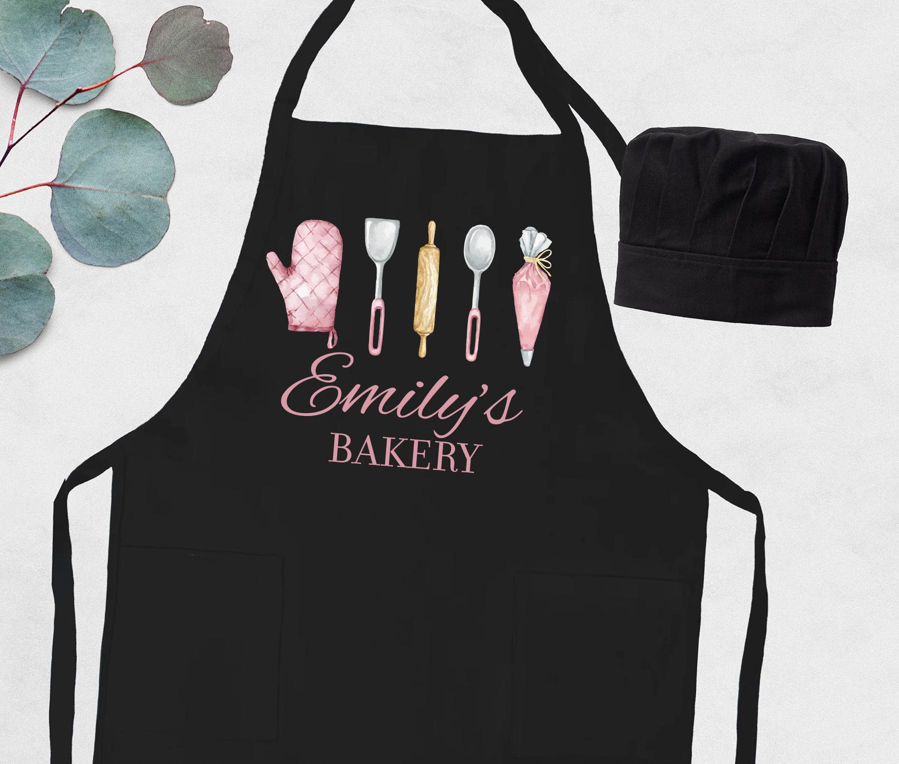 Custom Bakery Apron, Baking Hat, Cooking Apron Gift, Kitchen Custom ...