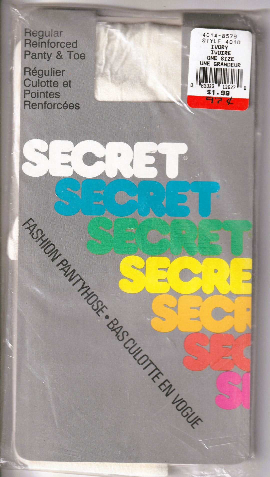 Secret Regular Reinforced Panty & Toe Fashion Pantyhose one Size Ivory ...