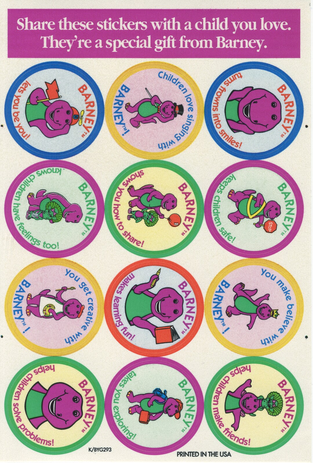 Barney Stickers NEW - Etsy