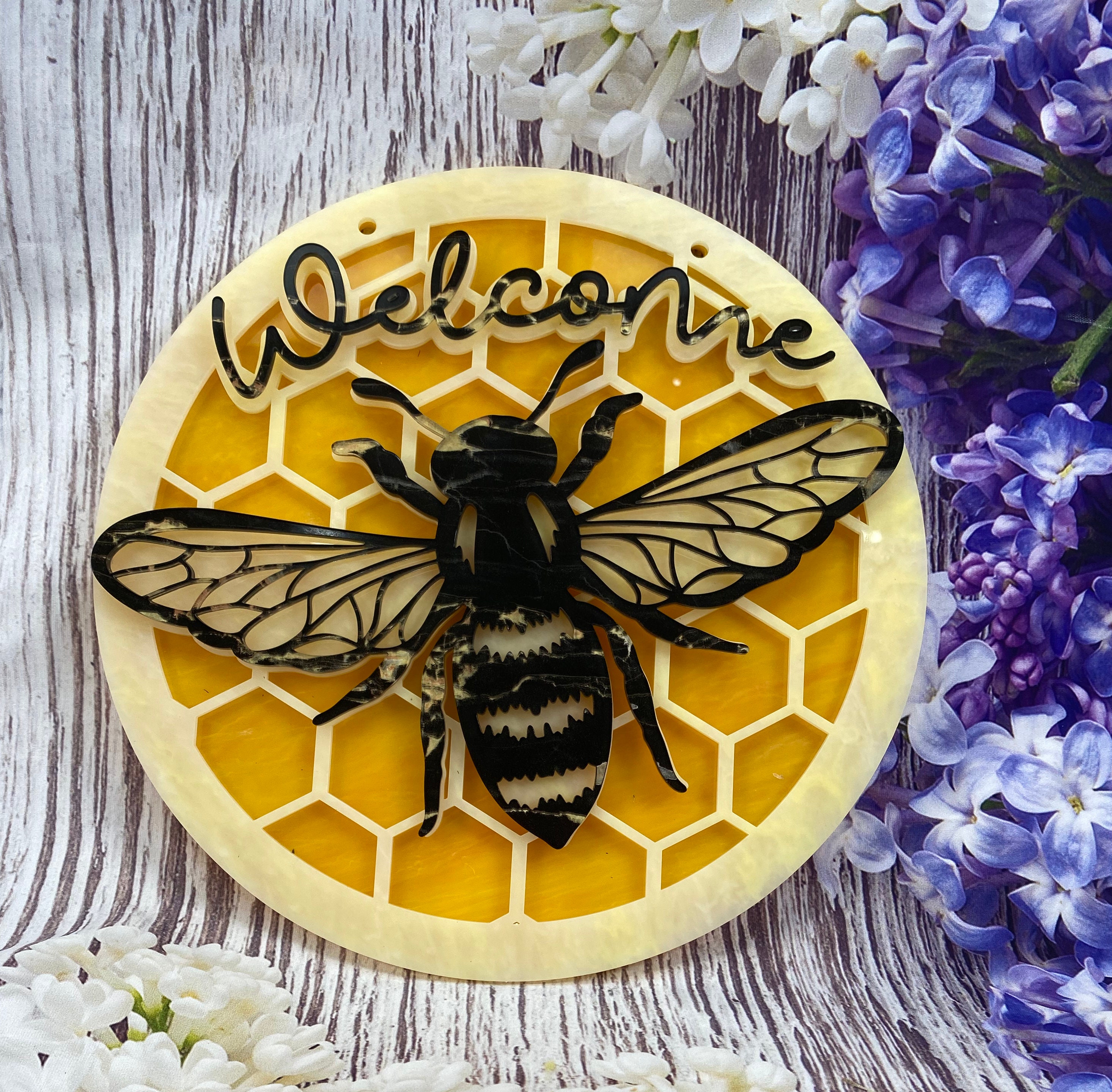 Welcome Sign Bee DIGITAL FILE ONLY Glowforge Sized Laser - Etsy