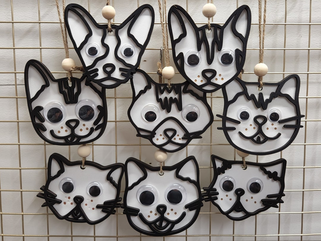 Cat Magnet & Ornament Set- 8 Designs - DIGITAL FILE ONLY - Svg Dxf Hand ...