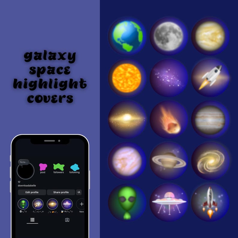 15 Galaxy Space Blur Instagram Story Highlight Covers | Intergalactic ...