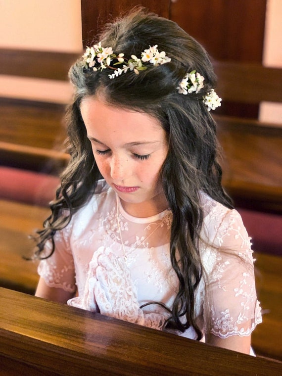 First Communion Flower Crown First Communion Headpiece White - Etsy