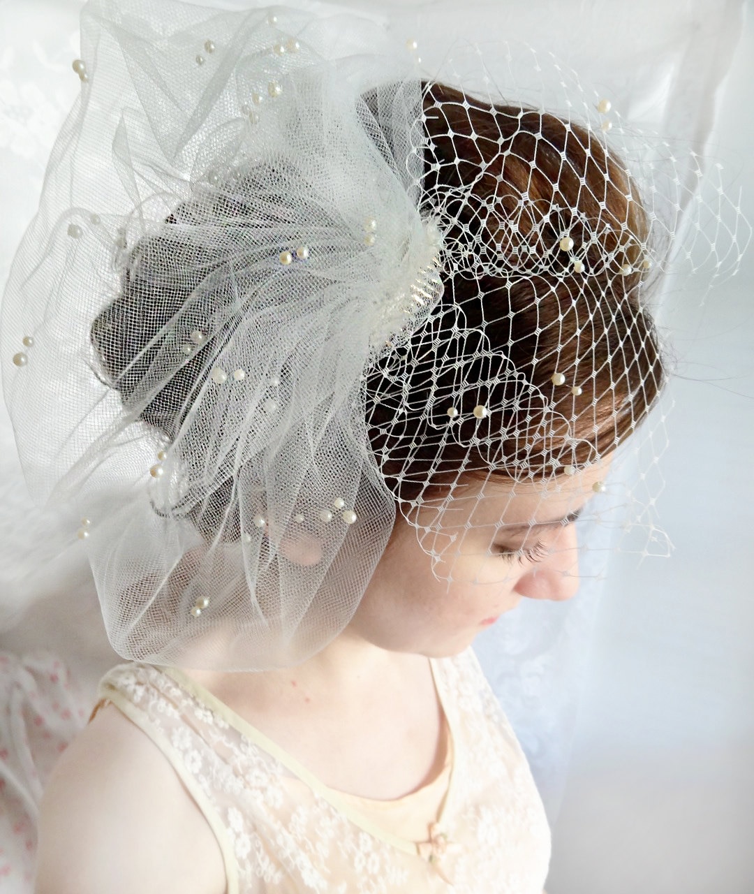 Wedding Birdcage Veil Wedding Bird Cage Veil With Pearls - Etsy