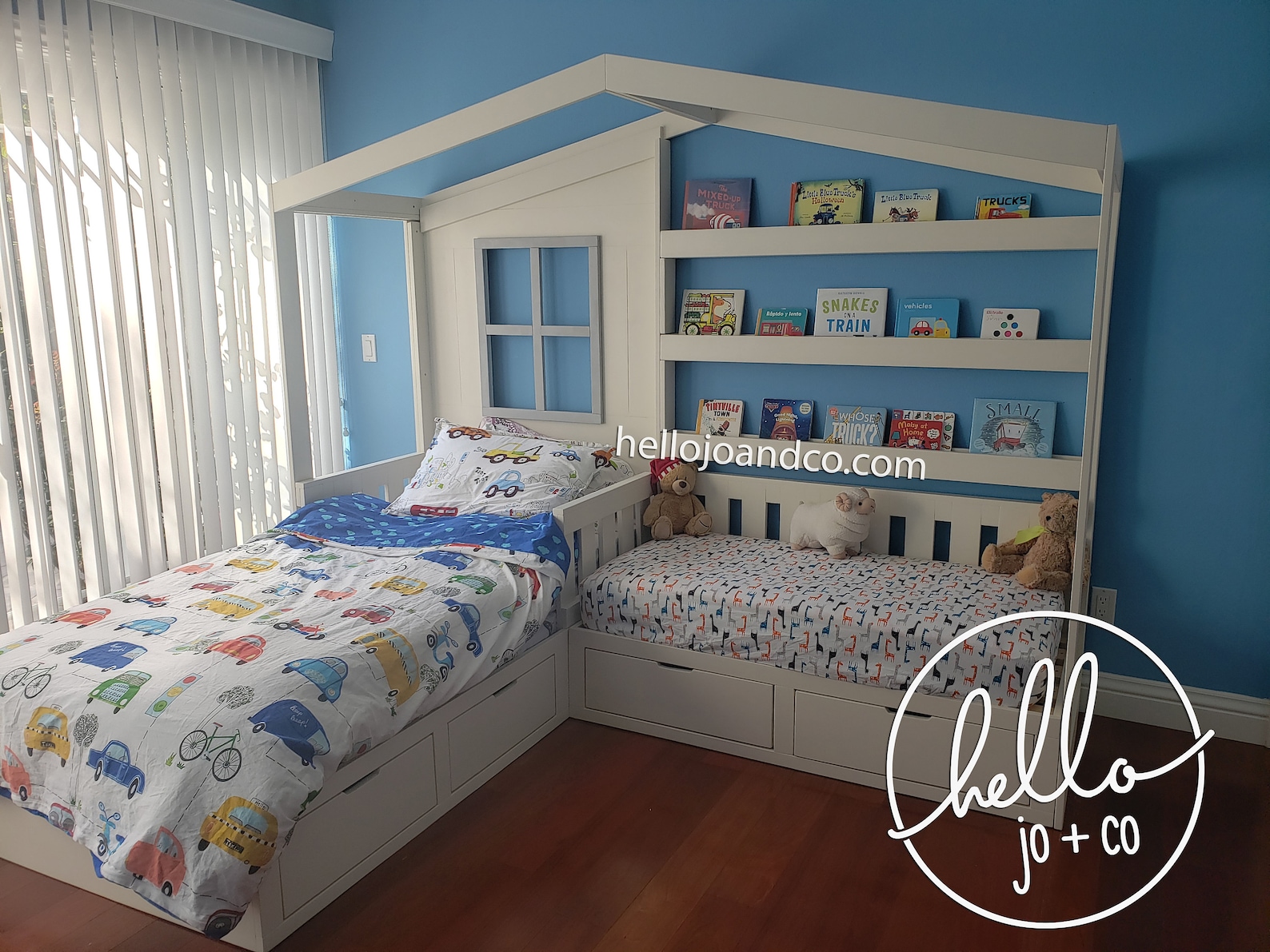 Solid Wood Reading Nook Bed With Drawers Toddler Bed Kid's - Etsy