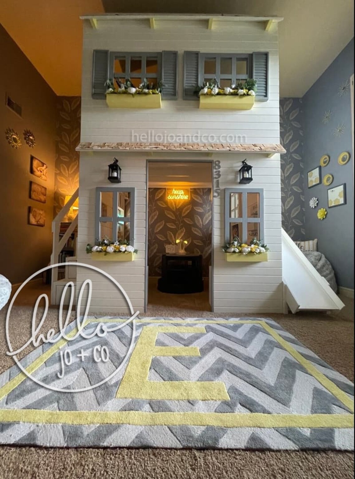 Custom QUEEN Playhouse Loft Bed With Slide and Drawer Storage - Etsy