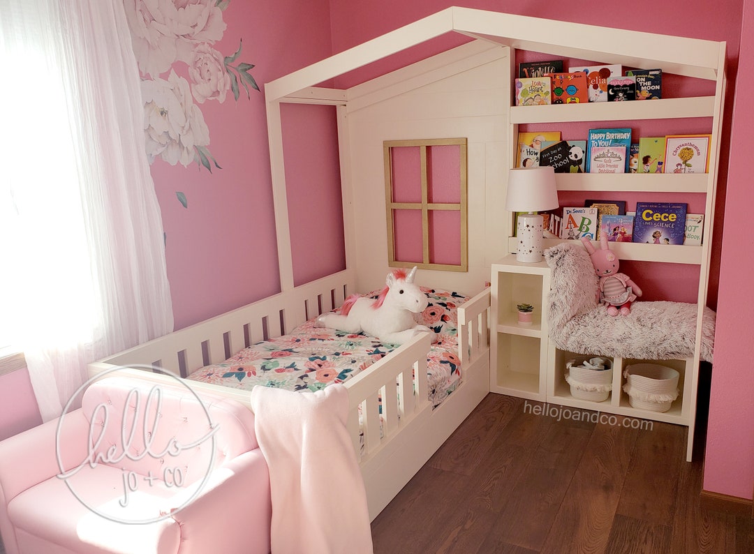 Solid Wood Twin Reading Nook Bed With Cubbie Bench - Etsy