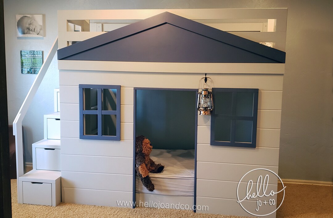 Solid Wood Clubhouse Loft Bed - Etsy