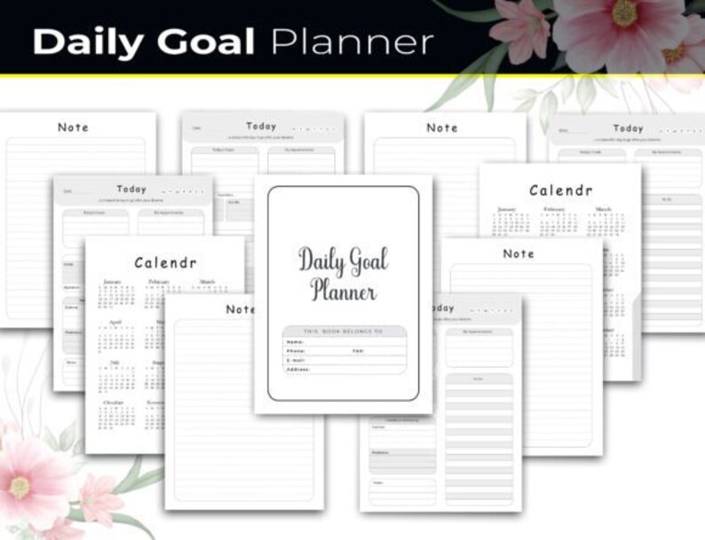 Daily Goal Planner Printable Daily Planner for Goal Setting & Time ...
