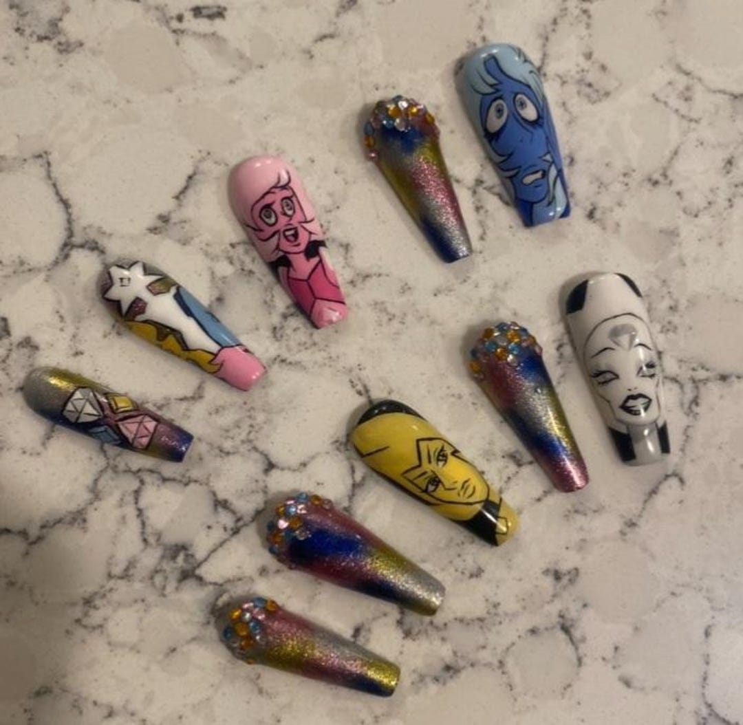 Steven Universe Custom Painted Nail Set - Etsy